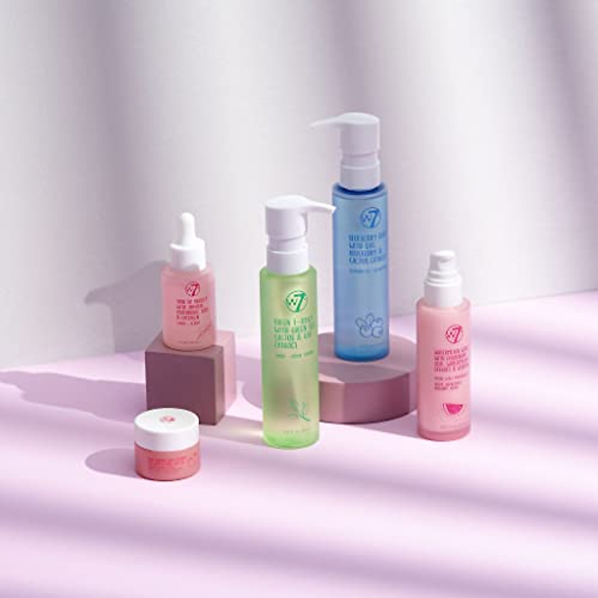 W7 Self-Care Skincare Set - 5 Step Daily Routine - Moisturizer, Serum, Toner, Cleanser & Lip Mask - Full Size Skin Care Kit for Natural, Beautiful Skin