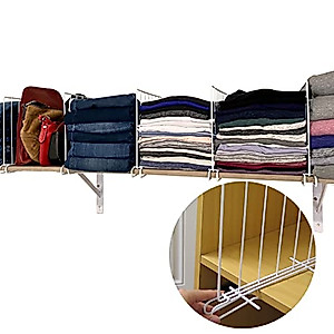 Evelots 4 Pack Shelf Dividers for Wood Shelves, Closet Organization-12 Inches Tall/Reinforced Wide Bottom for Added Stability