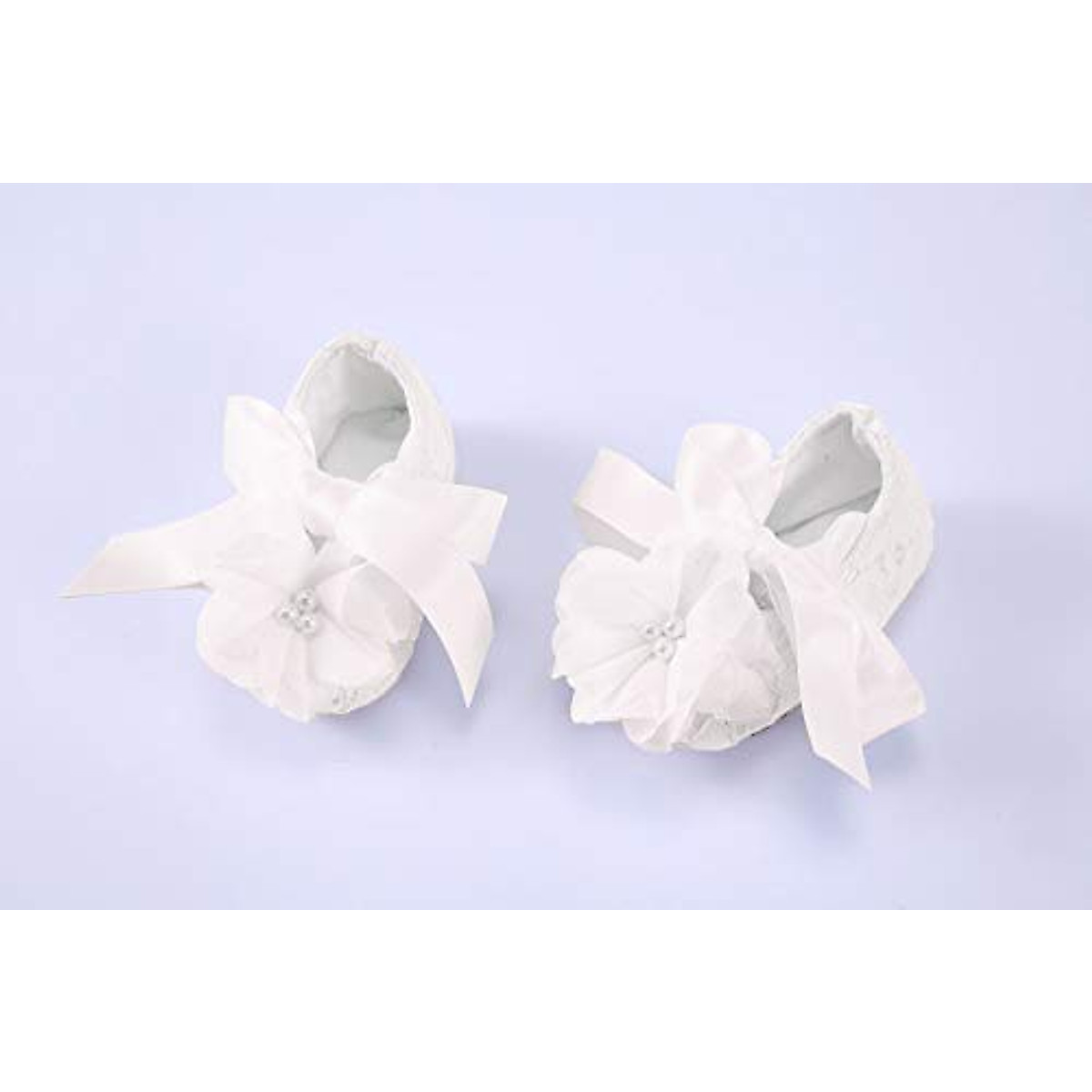 Bow Dream Baby Flower Girl Dress with Shoes Applique Birthday Princess Party White 0-3 Months