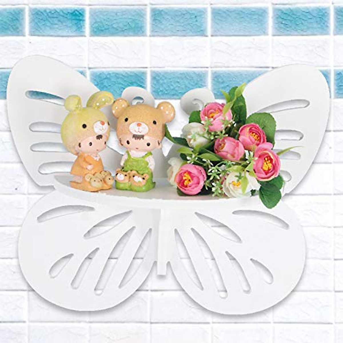 Floating Shelves Wall Mounted Shelf Butterfly Shape for Bedroom Bathroom Living Room Kitchen Home Office Laundry Room, 13 x 4.72 x 10.63in