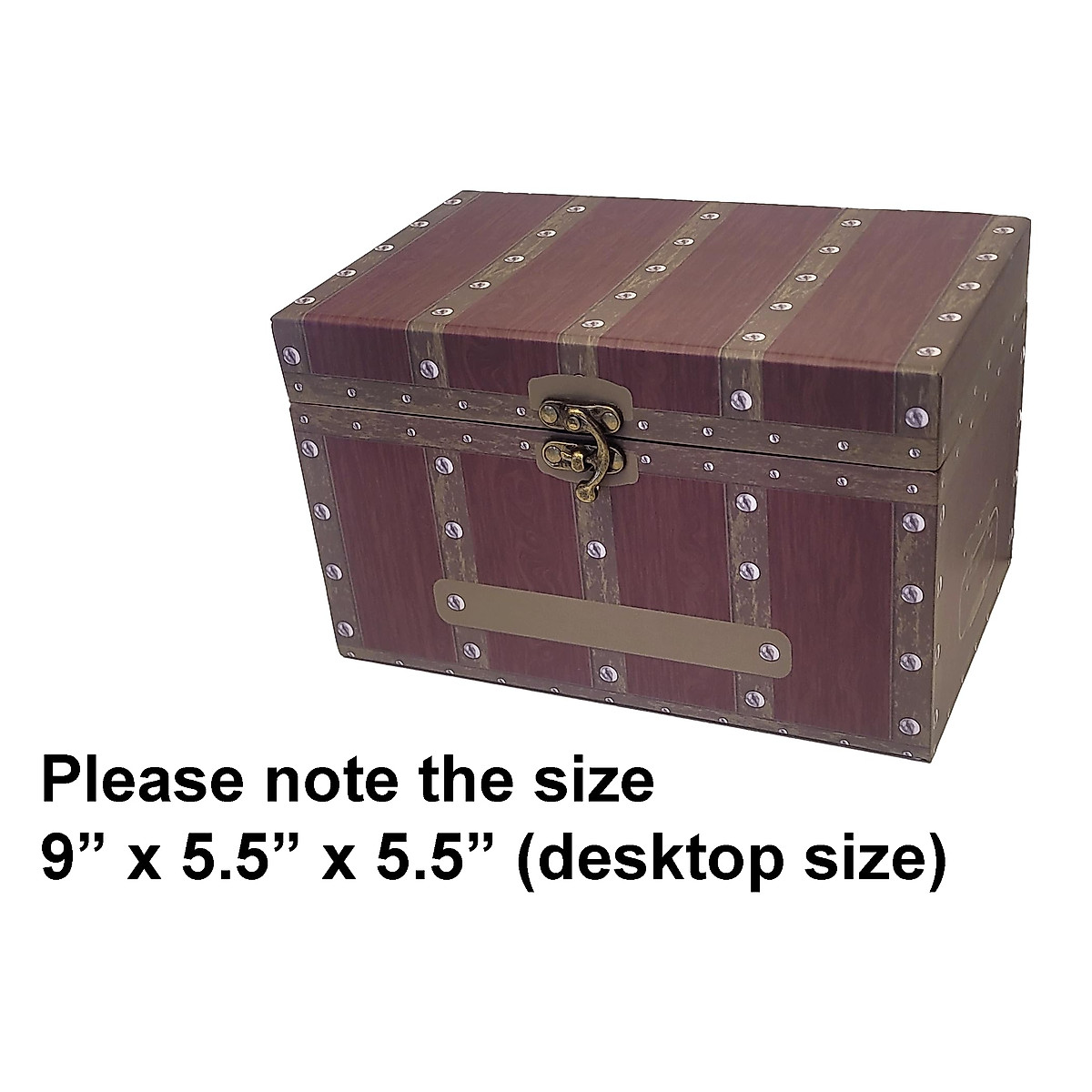 Sunshine Box Factory Treasure Box Chest - Pirate Desktop Size for boys boy jewelry prize prizes rock rocks and trinket trinkets Dimensions 9" x 5.5" x 5.5"