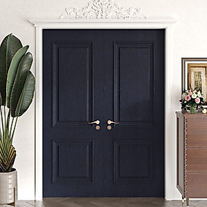 Skyblur Wood Navy Blue Contact Paper for Countertops Peel and Stick Wallpaper Deep Blue 24"x118" Realistic Wood Vinyl Removable Wall Paper Textured Navy Blue Contact Paper for Cabinets Kitchen Walls