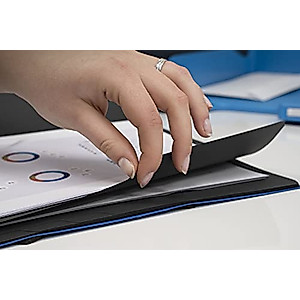 Exacompta 540711E Stapled Folder with Elastic Bands 7 Compartments Recycled Card Black A4 Document Folder - Grey