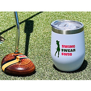 Twerp Funny Golf Wine Tumbler for Women | Ladies Golf Gift - 15 ounces