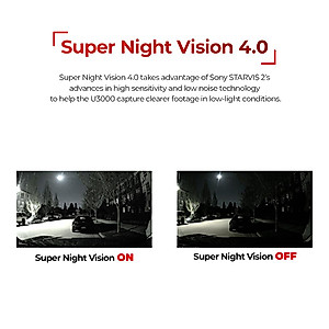 THINKWARE U3000 2CH 4K Front Dash Cam, 2K Rear Cam, STARVIS 2 Sensor Night Vision, Car Camera 5GHZ Wi-Fi GPS Radar Buffered Parking Mode, Free 64GB Card, CPL Filter, Speed Camera Alerts, OBD Cable