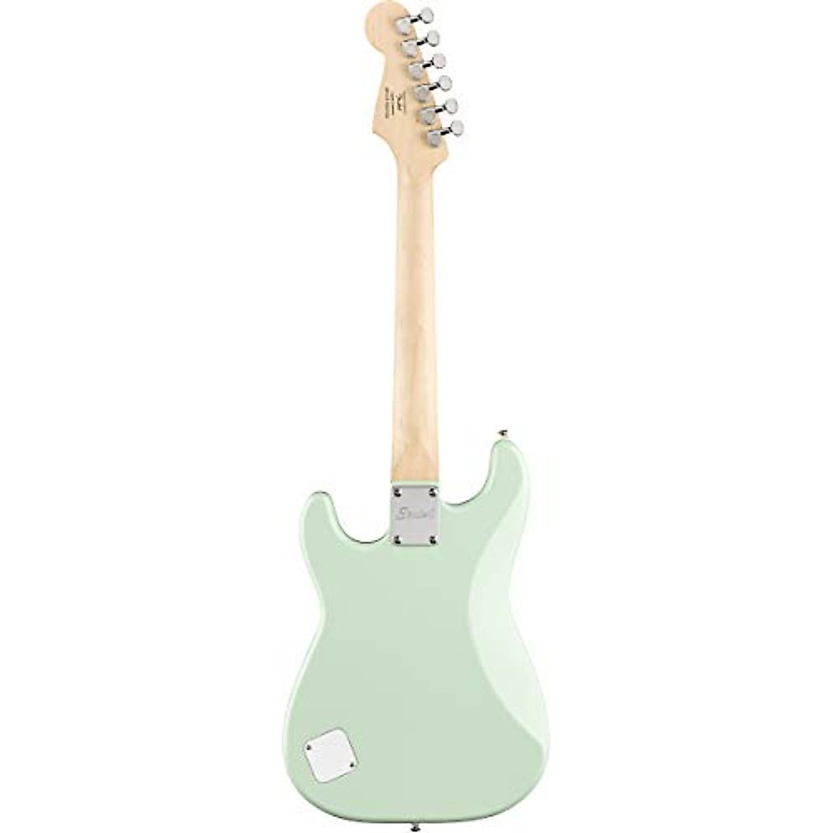 Fender Squier 3/4-Size Kids Mini Strat Electric Guitar - Surf Green Bundle with Amplifier, Instrument Cable, Tuner, Strap, Picks, Fender Play Online Lessons, and Austin Bazaar Instructional DVD