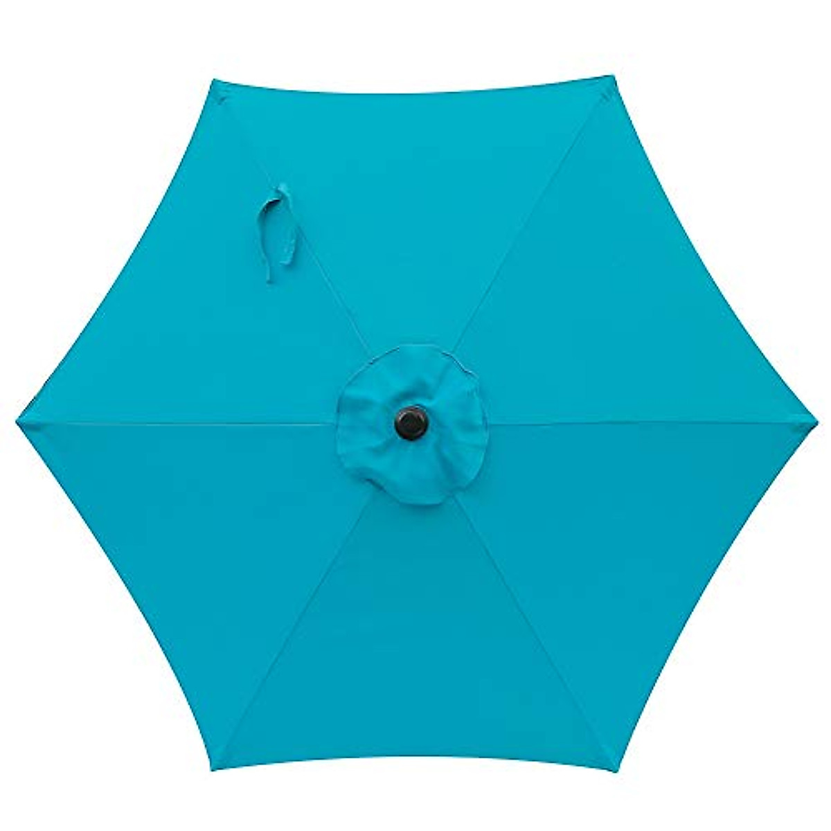 SUNVIVI OUTDOOR 7.5 Ft Patio Umbrella Outdoor Market Table Umbrella with Push Button Tilt and Crank, 6 Ribs, Polyester Canopy, Turquoise