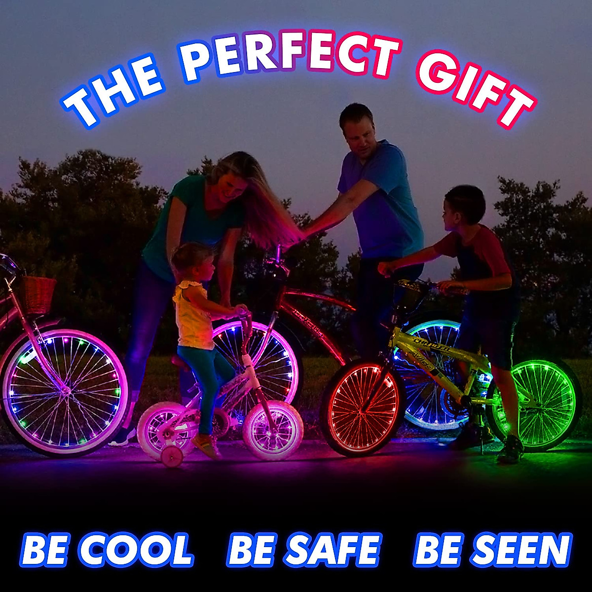 Activ Life Bike Lights Front and Back (2 Tires, Purple) Hot Summer ideas for Women & Cool Beach Cruisers Presents for Girls. Best Unique Summer Gifts for Her Wife Mom Friend Sister Girlfriend