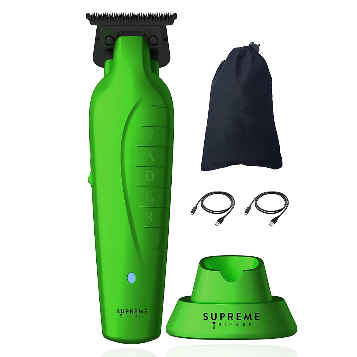 Supreme Trimmer Vader Trimmer ST3778 | 210 Min Run Time DLC T-Blade Cordless Barber Liner | Mens Beard Trimmer Hair Clippers | Acid Green