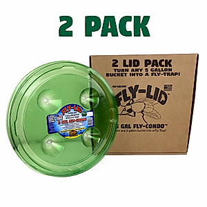 Billy-Bob Fly-Lid 5 Gallon Bucket Fly Lid (2 Pack) Turn Any 5 Gallon Bucket into a Fly Trap!