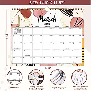 2023-2024 Wall Calendar - 18 Months Calendar from Jul. 2023 - Dec. 2024, 14.8" x 11.6", Twin-Wire Binding, Blank Block with Julian Dates, Perfect for Organizing at Home, School & Office