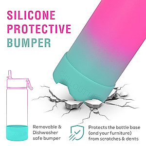 CHILLOUT LIFE 17 oz Insulated Water Bottle with Straw Lid for Kids and Adult + 20 Funny Waterproof Stickers - Perfect for Personalizing Your Kids Metal Water Bottle