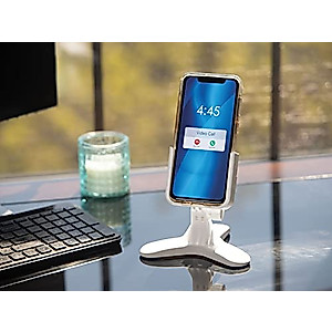 WeatherTech DeskFone - Universal Desktop Cell Phone Holder - White Plastic Knobs