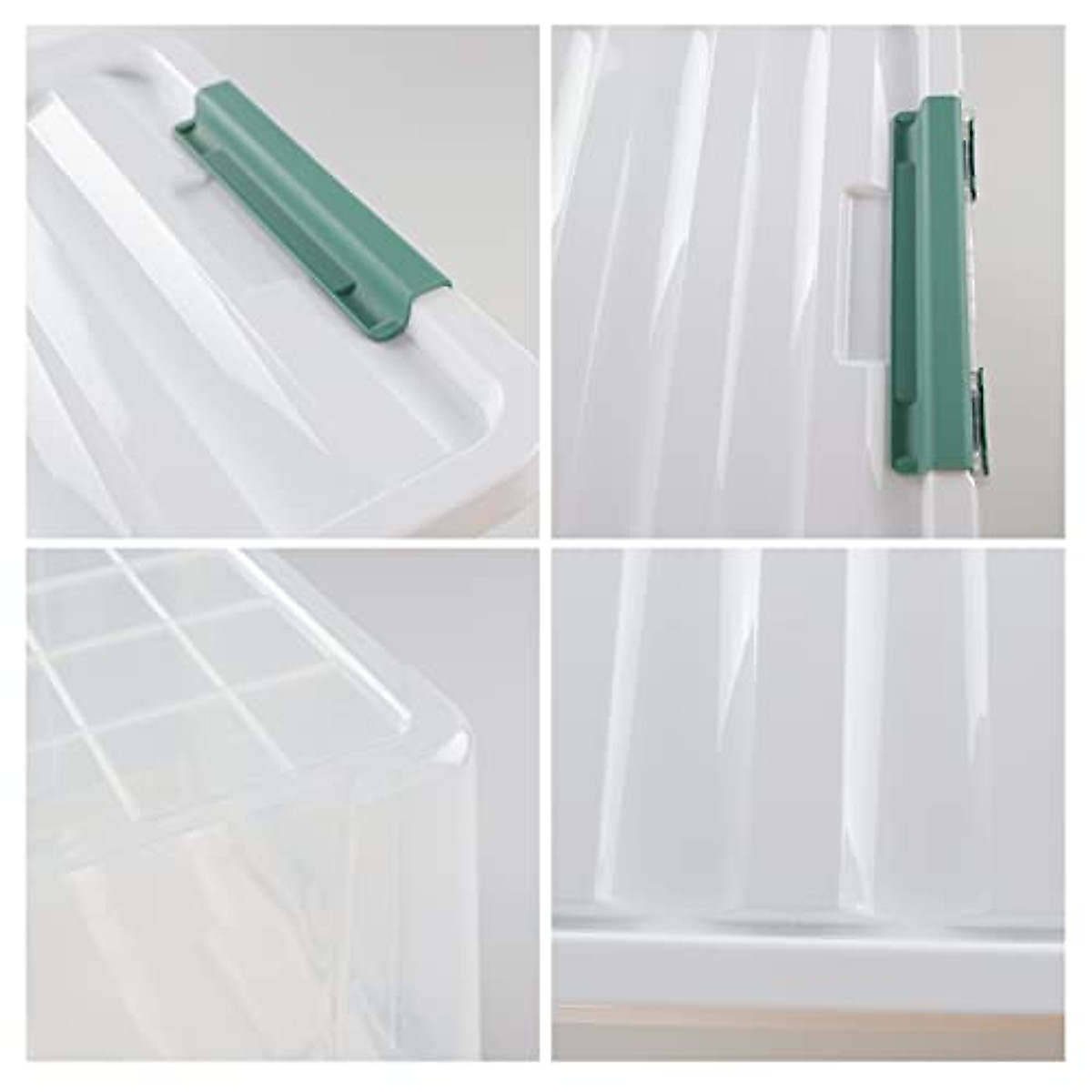 Xowine 6-Pack Clear Plastic Storage Boxes, 35 L Plastic Storage Bins with Lids