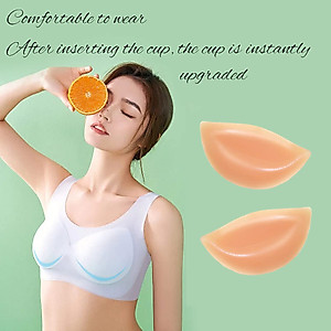 ericotry 1Pair Skin Silicone Bra Inserts Breast Chest Enhancers Push Up Booster Pads for Women Girls Underwear Swimsuits or Bikinis