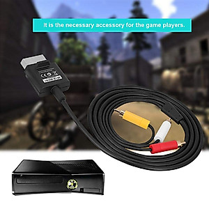 TV AV Cable Wire, 1.8M Component ABS Cord AV Cable Audio Video Cord for 360 Slim Replacement