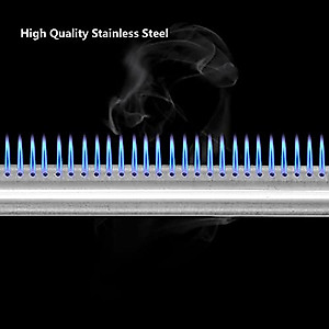 Plowo Stainless Steel Burner Tube Replacement for Kenmore Gas Grill Models 146.23674310, 146.23675310, 640-05057350-0, 640-05057351-8, Outdoor Gourmet FSODBG1200, FSODBG1202, FSODBG1204, 18", 4-Pack