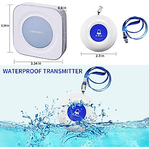 LIOTOIN Wireless Caregiver Pagers Call Button Nurse Alert System Call Bell Call Light Alert Button for Home/Elderly/Patients/Disabled 3 Transmitters 3 Plugin Receivers (600+ft Operating Range)…