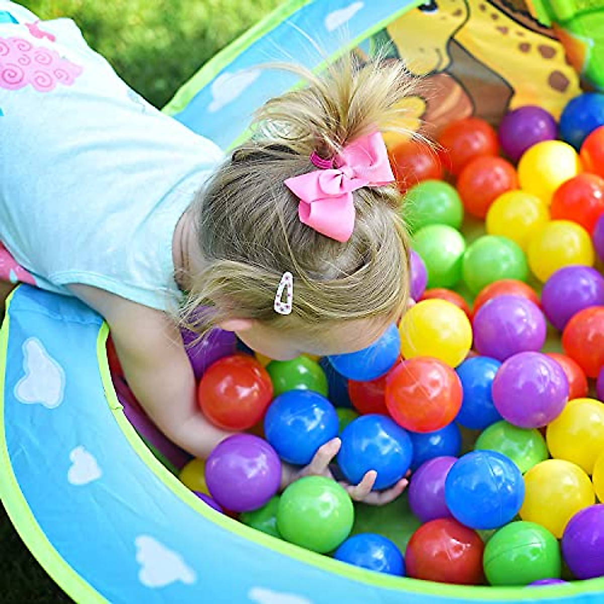 Sunny Days Entertainment Zoo Adventure Ball Pit with Play Balls – Indoor Pop Up Play Tent for Toddlers and Kids | Colorful Balls Included | Amazon Exclusive