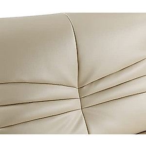 Blackjack Furniture Radford Leather Air/Match Upholstered Modern Living Room Sofa, Beige