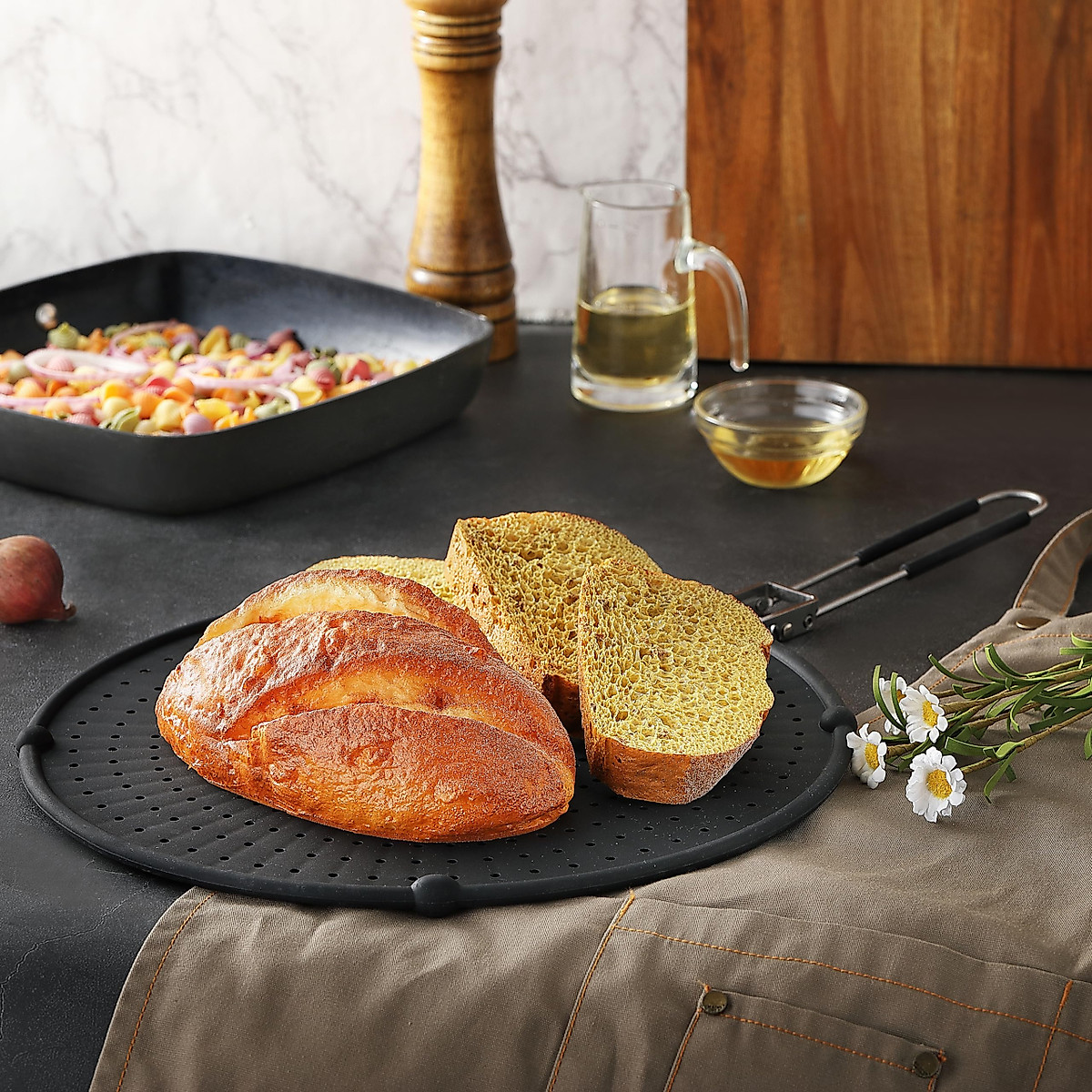 Splatter Guards for Frying, 13 Inch Silicone Grease Splatter Guard, Splatter Screen for Frying Pan with Latest Folding Handle, Cover Oil Splash When Cooking Fried Chicken or Popcorn