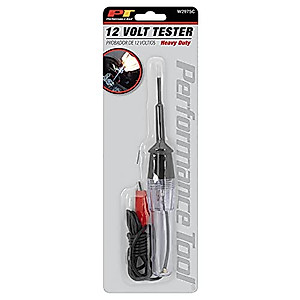 Performance Tool W2975C Deluxe Tester (12 Volt) With 3-Inch Probe, Black/Red