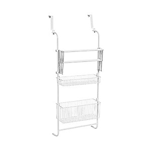 Household Essentials Metal Over the Door Drying Storage Rack, White