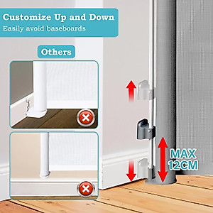 126 Inches Extra Wide Retractable Baby Gates for Large Openings, Sunnycome Extra Wide Baby Gate for Stairs, Doorways, Extra Long Dog Gates for Indoor, Outdoor, Child Gates for Wide Openings(Gray)