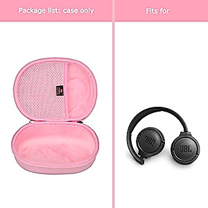 FBLFOBELI Headphone Cases EVA Hard Storage Case for JBL Tune 500BT/510BT/T450BT/710BT/JBL Live 650 BT NC On-Ear Wireless Bluetooth Headphone, Travel Protective Bag (Pink)