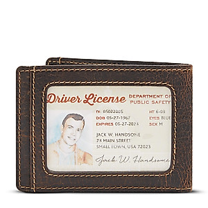 House of Jack Co. Bottle Opener Bifold Money Clip Wallet | Front Pocket Wallet | Novelty Bifold with Money Clip | Full Grain Leather