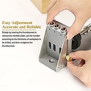 Pocket Hole Jig Kit, Professional Woodworking Pocket Screw Jip, Upgraded All-Metal Dowel Jig Kit for Carpentry Joinery Men