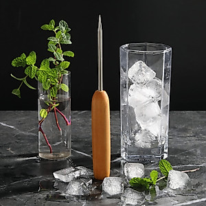 New Star Foodservice 48353 1 piece Ice Pick with Wood Handle, 7.5" Carbon Steel