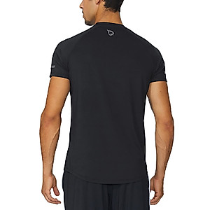 BALEAF Men's Running Shirts Workout Short Sleeve Athletic Gym T-Shirt Quick Dry Black M