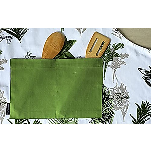 AMOUR INFINI Aprons for Women Adjustable Strap with Waist Ties Aprons for Baking, Cooking, Gardening Cotton Washable, Reusable Spring & Easter Apron (27.5 x 33 Inches - Herb Garden)