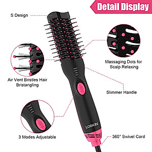 Hair Dryer Brush 2.0,Blow Dryer Brush in One - 4 in 1 One-Step Hair Dryer and Styler Volumizer with Negative Ion Anti-frizz Hot Air Brush for Drying Straightening Curling Salon