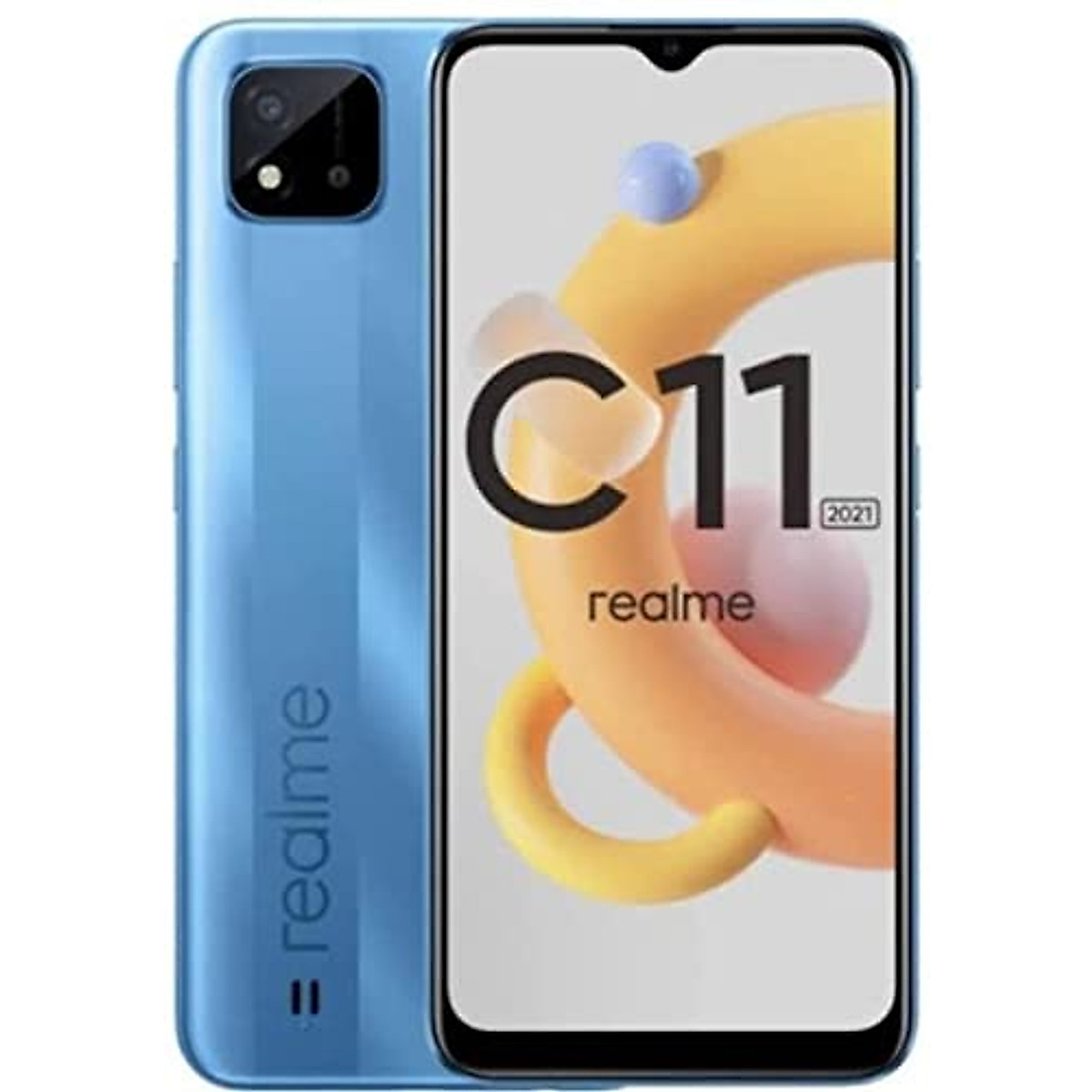 realme C11 2021Android 11 | Dual 13 MP+2 MP LED Flash, 1080p@30fps | Li-Po 5000 mAh | International Model (GSM Compatible) (Not Verizon Sprint Boost Metro PCS Cricket) (64+4GB, Blue)