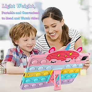WESADN Silicone Fidget Bubble Case with Kickstand for iPad Pro 12.9 inch 2022 2021 2020 2018