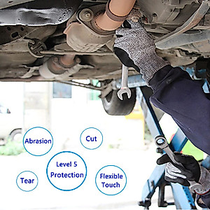 PROGANDA 2 Pairs Grip Cut Resistant Gardening Gloves Level 5 Protection for Outdoor DIY Garden Fishing Car Multipurpose