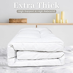 Cooling Mattress Topper Twin: 2 Inch Mattress Pad Cover,Ultra Soft Down Alternative Fill Pillow Top Cooling Bed Topper, Comfy Thick for Dorm Room Bunk RV