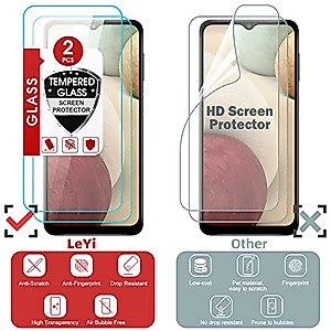 LeYi for Samsung Galaxy A12 Case, Samsung Galaxy A12 Phone Case with [2 Pack] Tempered Glass Screen Protector, [Military-Grade] Ring Kickstand Phone Case for Samsung A 12 5G, Black