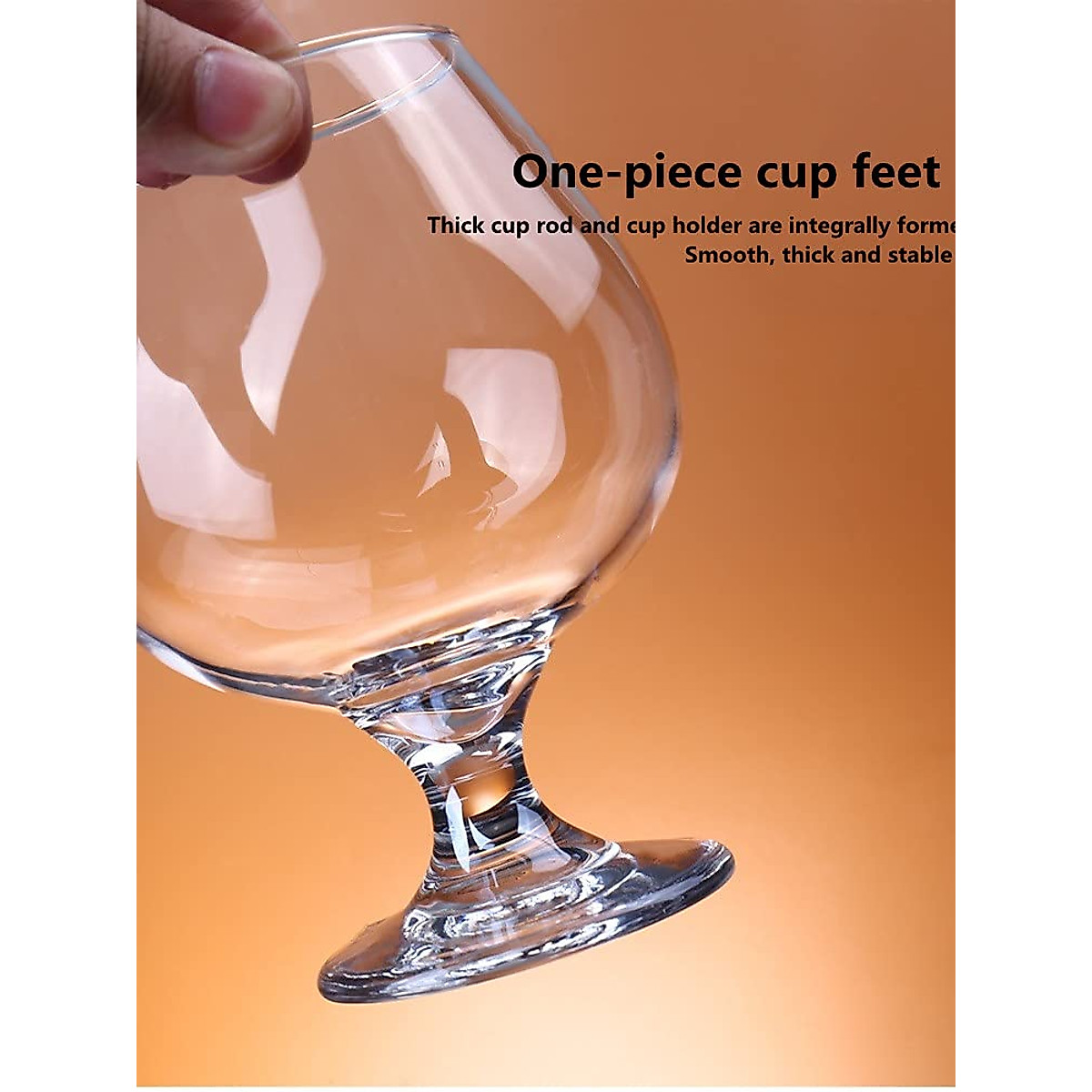 Yasuyuki Thickened glass wine glass 350ml short-footed cocktail glass large capacity brandy wine glass