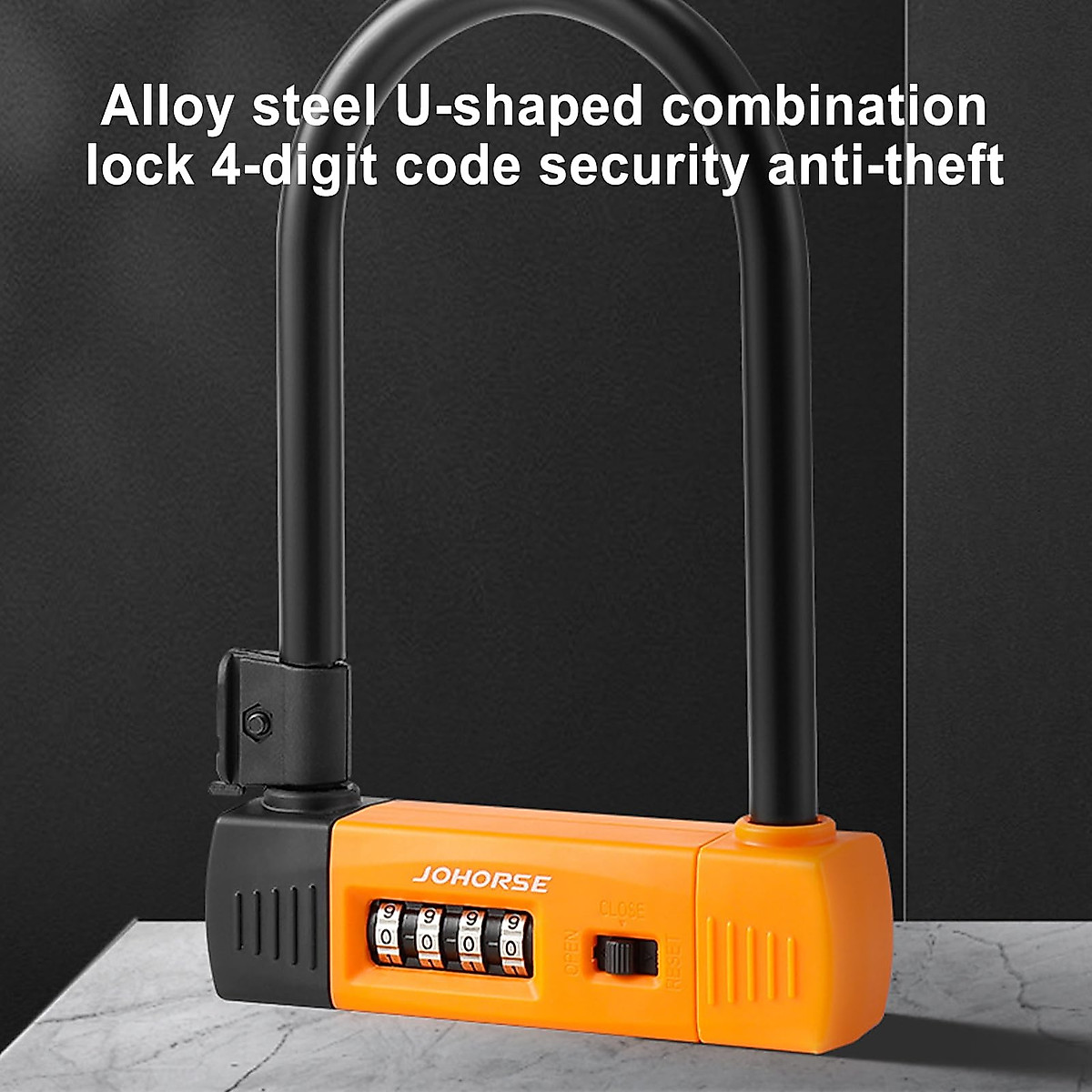 U Shaped Combination Lock, 25.3x16.2x4cm Anti Theft Lock, High Security Heavy Duty Steel U Lock, Double Opening Design Shackle Lock,16mm Thicker Lock Casing 4 Digit Combination Padlock