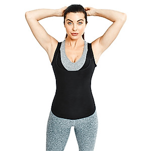 Sweat Shaper Women's Premium Workout Tank Top Slimming Polymer Sauna Vest (XX-Large-3X-Large, Black)