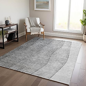 Addison Rugs Chantille ACN625 Gray 9' x 12' Indoor Outdoor Area Rug, Easy Clean, Machine Washable, Non Shedding, Bedroom, Living Room, Dining Room, Kitchen, Patio Rug