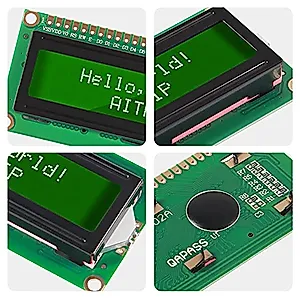 AITRIP 5 pcs HD44780 1602 LCD Display Module DC 5V 16x2 Character LCM Green Blacklight for Arduino Also Compatible with Raspberry Pi STM32 DIY Maker Project(Without Adapter Chip)
