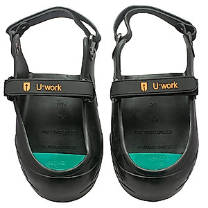 Unique Double Hook and Loop Straps Safety Overshoes Steel Toe Caps, Titanium Aluminum Alloy Toe Shoe Covers, Steel Toe Covers, Slip Resistant Alloy Toe Overshoe, Visitor Safety Overshoe, XL, Green