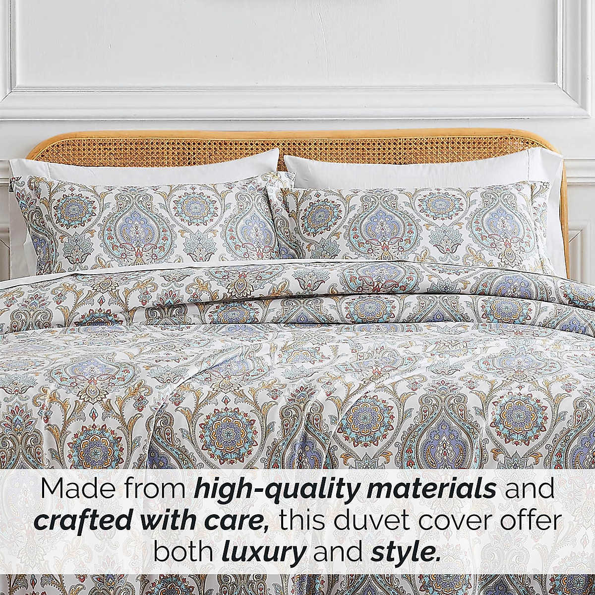 Southshore Fine Living, Inc. Oversized King/California King Duvet Cover Set Soft Premium Bedding with Zipper Closure Includes 1 Duvet Cover and 2 Pillow Shams, Machine Washable, Aqua