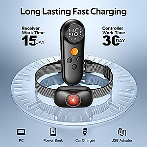 Dog Shock Collar, Vegamile Dog Training Collar with Remote 1600FT, IPX7 Waterproof Electric Shock Collar with Vibration, Shock, Beep,Rechargeable Shock Collar for Large Dog,Medium Dogs,Small