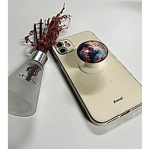 WUYULB Clear Glitter Purple Blue Galaxy Design Expandible Collapsible Mobile Phone Grip Cell Phone Stand Holder for Smartphones Cellphone Accessory