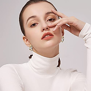 ORAZIO Clip On Earrings for Women 6Pairs Gold Clip On Hoop Earrings For Egirls Chunky Hoops Twist Triple Square Hoop Earrings No Piercing Fake Earrings Set
